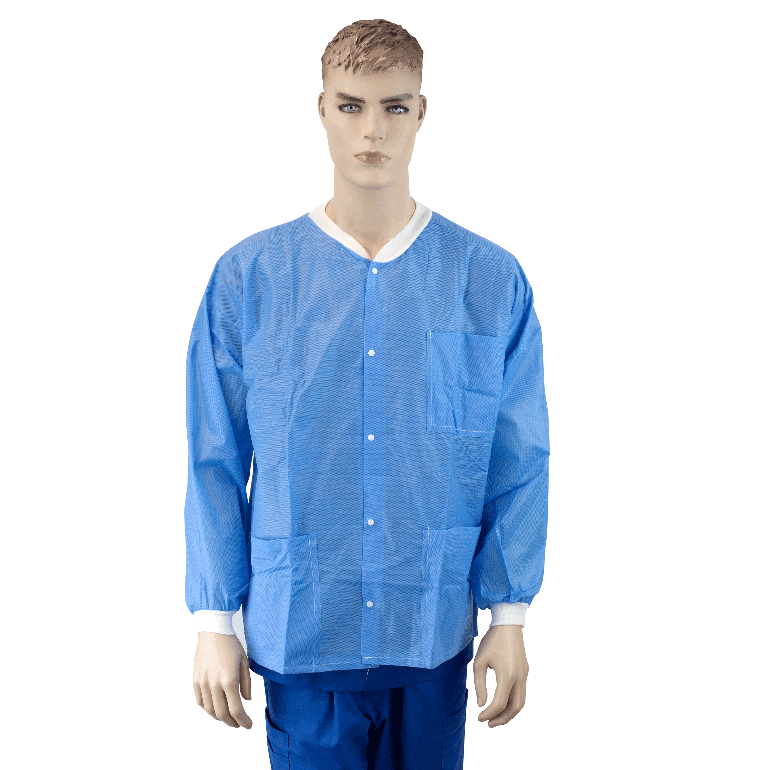Labjacket w/ Pockets BLUE Small - Essential Procurement Services